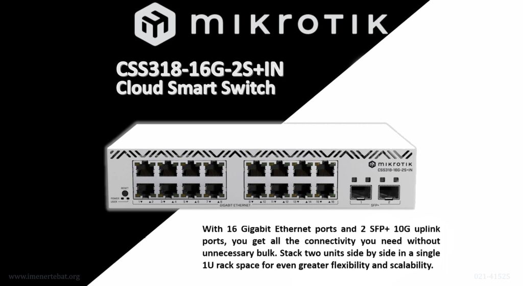 خرید و لیست قیمت و فروش سوئیچ میکروتیک مدل CSS318-16G-2S+IN
